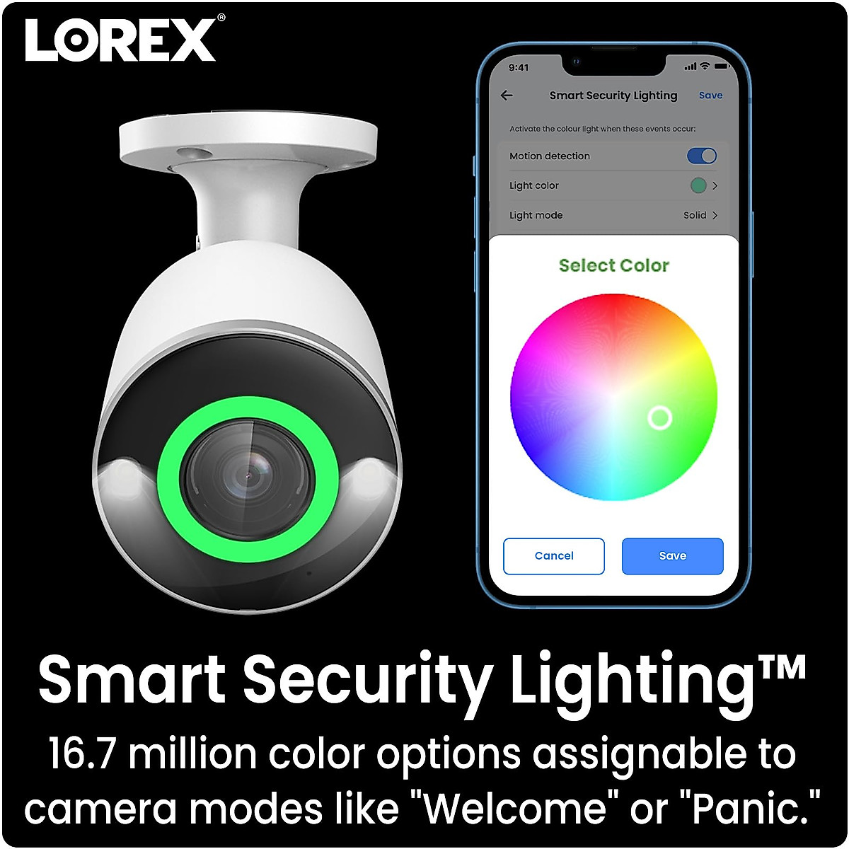 Lorex Fusion 4K Security Camera System w/ 2TB NVR – 16 Channel PoE Wired Home Security w/ 3 Bullet IP Cameras – Smart Security Lighting & Motion Detection, Active Deterrence, Color Night Vision