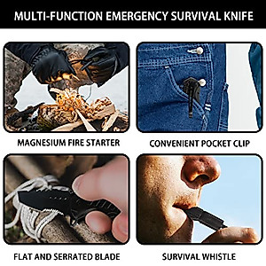 Coolseed Folding Pocket Knife 3.7” Stainless Steel Blade with Black-Oxide Coating with Nylon Handle for Camping Hunting Survival Indoor and Outdoor Activities Camping (pure black)