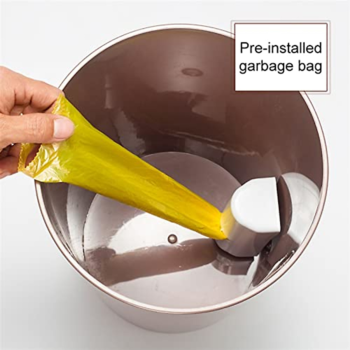 Trash Can 10L Light Luxury Shake Lid Plastic Trash Can with Garbage Bag Storage Box Modern Fashion Trash Can for Kitchen Bathroom Trash Can Wastebasket