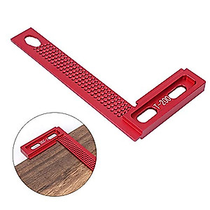 T-200 Woodworking Ruler L Square Ruler Aluminum Alloy Hole Ruler Measuring Tool Wear-Resistant Rust-Proof Portable Crossed-Out Tool Carpenter Scriber Marking Tool