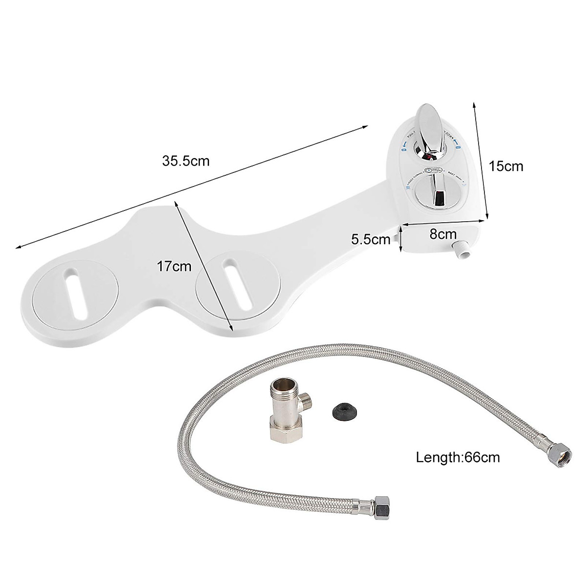 Bidet Attachment for Toilet Seat, Fresh Water Bidet Attachment Adjustable Water Pressure, Rear and Feminine Wash Self-Cleaning Attachment