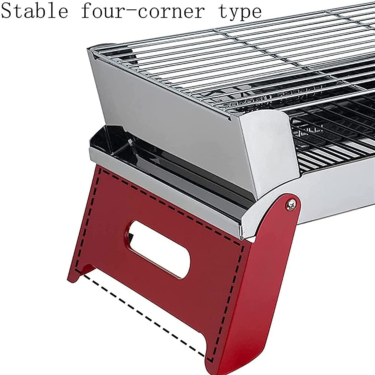 RMENST Charcoal Grill Mini Stainless Steel Folding Portable BBQ for Outdoor Cooking Camping Hiking Picnics
