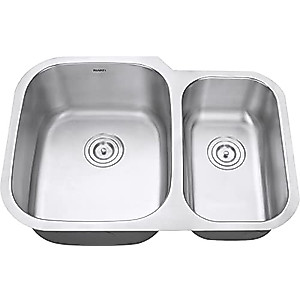 Ruvati 29-inch Undermount 60/40 Double Bowl 16 Gauge Stainless Steel Kitchen Sink - RVM4500