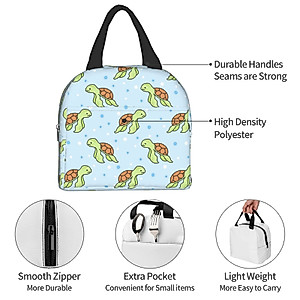 Ucsaxue Cute Turtle Lunch Bag Travel Box Work Bento Cooler Reusable Tote Picnic Boxes Insulated Container Shopping Bags For Adult Women Men Boys Girls