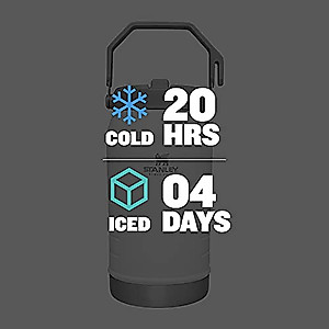 Stanley IceFlow Stainless Steel Water Jug with Straw, Vacuum Insulated Water Bottle for Home and Office, Reusable Tumbler with Straw Leak Resistant Flip, Polar, 64OZ