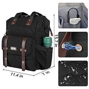 FALANKO Laptop Backpack for Women,Doctor Teacher Nurse Work Bookbag for 15.6 Inch Laptop,Large Travel Airline Approved Wide Open College Shoulder Purse Bag With RFID Anti Theft USB Charging Port