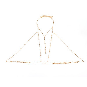 Sequins Body Bra Chain Jewelry for Women and Girls Gold Layered Sexy Bikini Belly Waist Chain Accessories