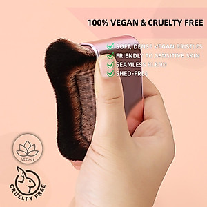 GOERTI Self Tanner Brush, Kabuki Brush for Body, Professional Body Makeup Brush for Flawless Leg Makeup, Bronzer Shimmer Glow Blend Brush, High Density Foundation Brush Makeup Brush for Cream