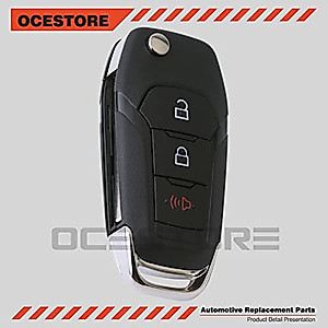OCESTORE N5F-A08TAA Car Key Fob Keyless Control Entry Remote N5F-A08TAA 3 Button Vehicles Replacement Compatible with F150 Explorer Escape 164-R8130
