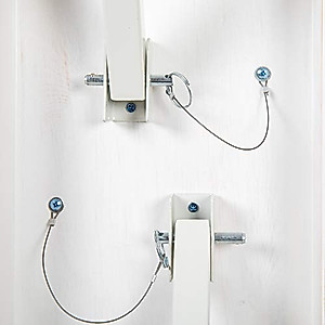 EMMA + OLIVER 40" x 12" Antique Rustic White Solid Pine Folding Farm Bench - Portable Bench