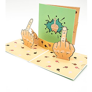 Sharonlily Funny Fuck Pop Up Card, Naught Joking 3D Greeting Card for Friend Him Her, Adult Rude Birthday Sympathy Encouragement Card