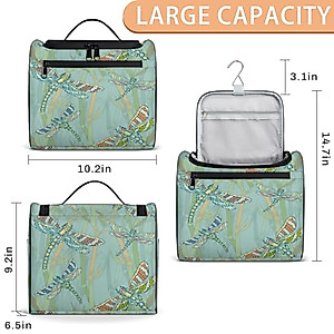 XMNYGJ Dragonfly Paint Hanging Toiletry Bag for Men Women Travel Cosmetic Makeup Organizer Bag Water Resistant Large Portable Wash Case for Accessories, Toiletries, Cosmetics