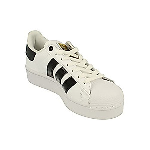 adidas Originals Superstar Bold Womens Trainers Sneakers (UK 6 US 7.5 EU 39 1/3, White Black Gold FV3336)