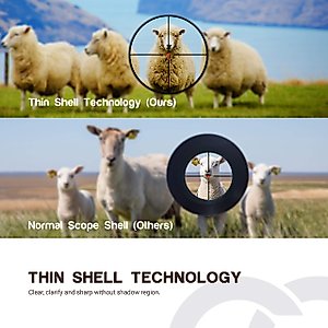 ESSLNB 3-9x50mm Airsoft Scope with Red Dot Illuminated Crosshair Reticle Riflescopes for Hunting&Shooting with Locking/Hold Zero Turrets and 2 Free Mount Rings