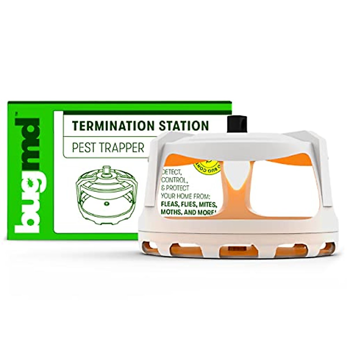 BugMD Termination Station Pest Trapper - Flea Trap with Light and Refills, Sticky Trap for Ants, Cockroaches, Tick and Flea, Bug Catcher, Roach Trap
