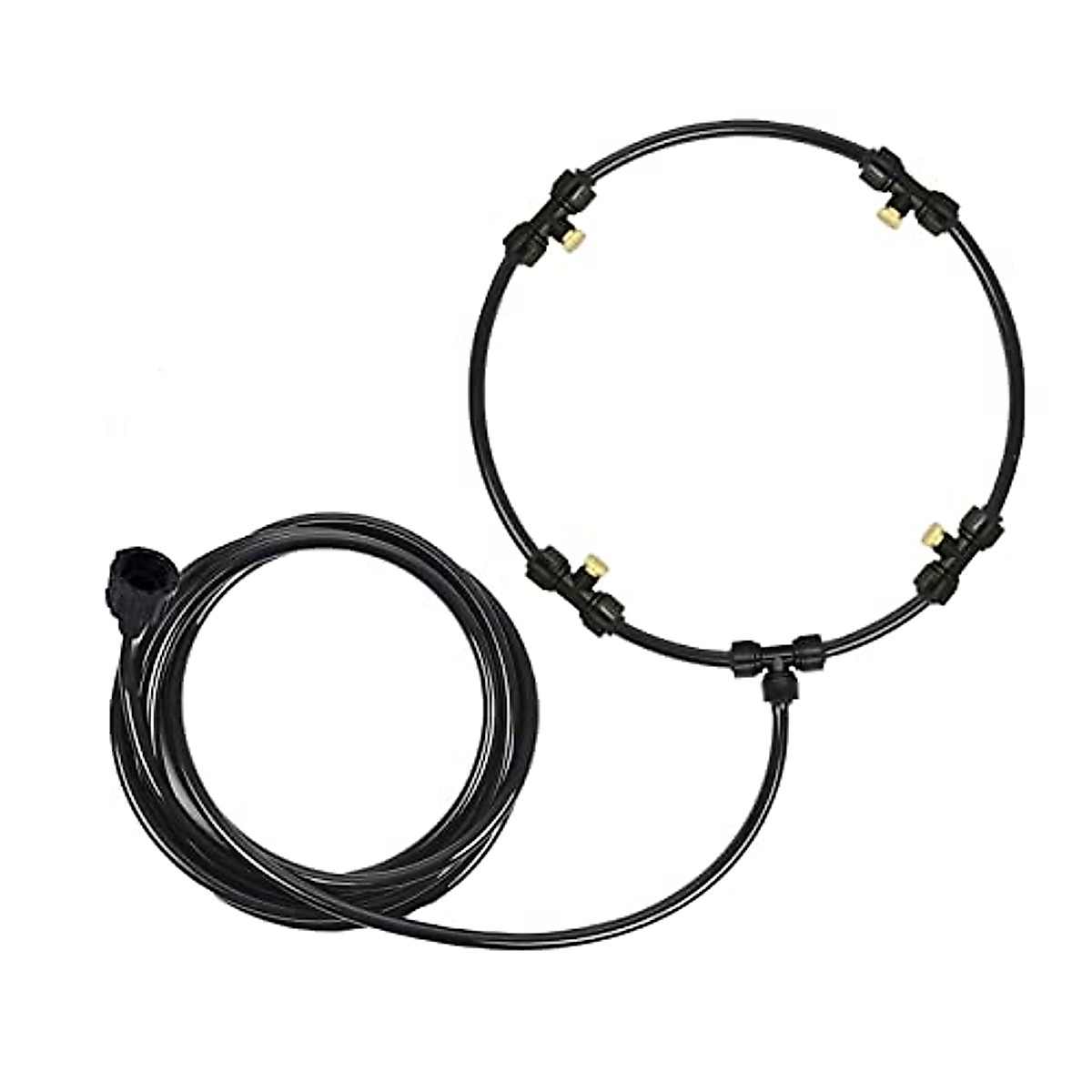 Pandorasjdor Outdoor Fan Misting System Tubing Kit - Water Mister Spray for Fan Cooling, Fans Mist Tubing for Outside Patio Garden, Black Hose Accessories Set Without Fan (Black)