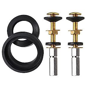 Universal Toilet Tank to Bowl Bolt Gaskets Brass Kits Fits 2'' and 3'' Toilet Flush Valve Tank