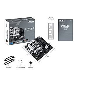 ASUS PRIME B760M-A Intel B760(LGA1700)(13th and 12th Gen)mATX motherboard,PCIe 4.0,DDR5, 2xM.2 slots,2.5Gb LAN, DP, Dual HDMI®, SATA 6 Gbps, rear USB 3.2 Gen 2, front USB 3.2 Gen 1 Type-C®, Aura Sync