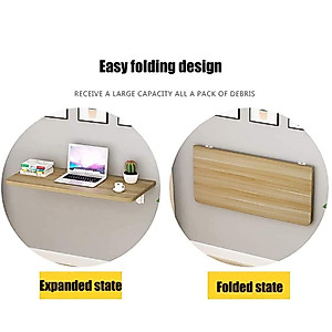 Wall-Mounted Table Wall Desk, Drop-Leaf Computer Table, Folding Heavy Duty Shelf Bracket Bench Table, Kitchen Dining Desk, for Office/Laundry Room