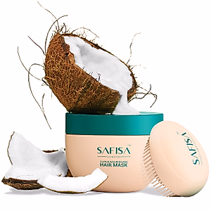 SAFISA Hair Mask for Dry Damaged Hair and Growth – Deep Conditioner for Dry Damaged Hair – Hair Care – Hair Moisturizer with Detangling Brush - 8.5 Oz