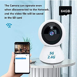 WiFi Camera Indoor Security Camera 2K 5GHz & 2.4GHz Security Camera Cameras for Baby/Elder/Dog/Pet Camera with Phone app Smartphone (1Pcs 64GB SD)