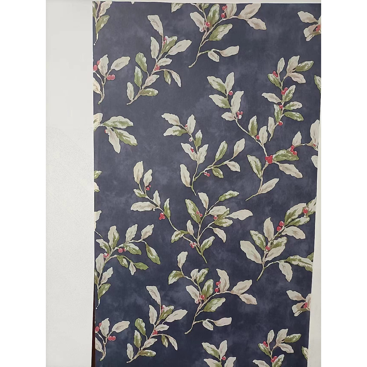 ZAMNEA White Leaf Peel and Stick Shelf Liner Paper, Purple Background White Leaf Flowers Self-Adhesive Liner Drawer Cabinets Door Surface Living Room Wall Art Decor 17.8 x 118 inch