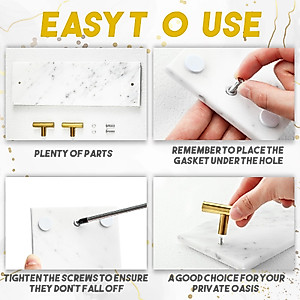 Tioncy 2 Pcs Marble Guest Towel Holder Tray for Bathroom Napkin Holder White Marble Vanity Tray Marble Tray for Kitchen Paper Disposable Hand Towel Holder for Dessert Jewelry Perfume Storage Organizer