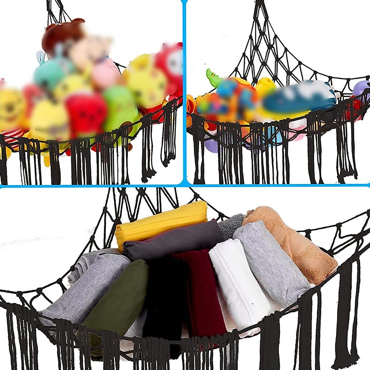 Exercise Ball Holder,Corner Hanging Storage Net or Hammock for Fitness Ball,Balance Ball Organizer, Yoga Ball Rack,Pregnancy Stability Ball Swiss Balance Ball for Yoga Studio and Gym Black, 150x100cm