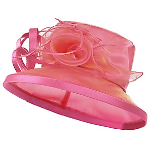 Original One Women's Kentucky Derby Tea Part Dress Church Fascinators Fancy Hats (Pink) M