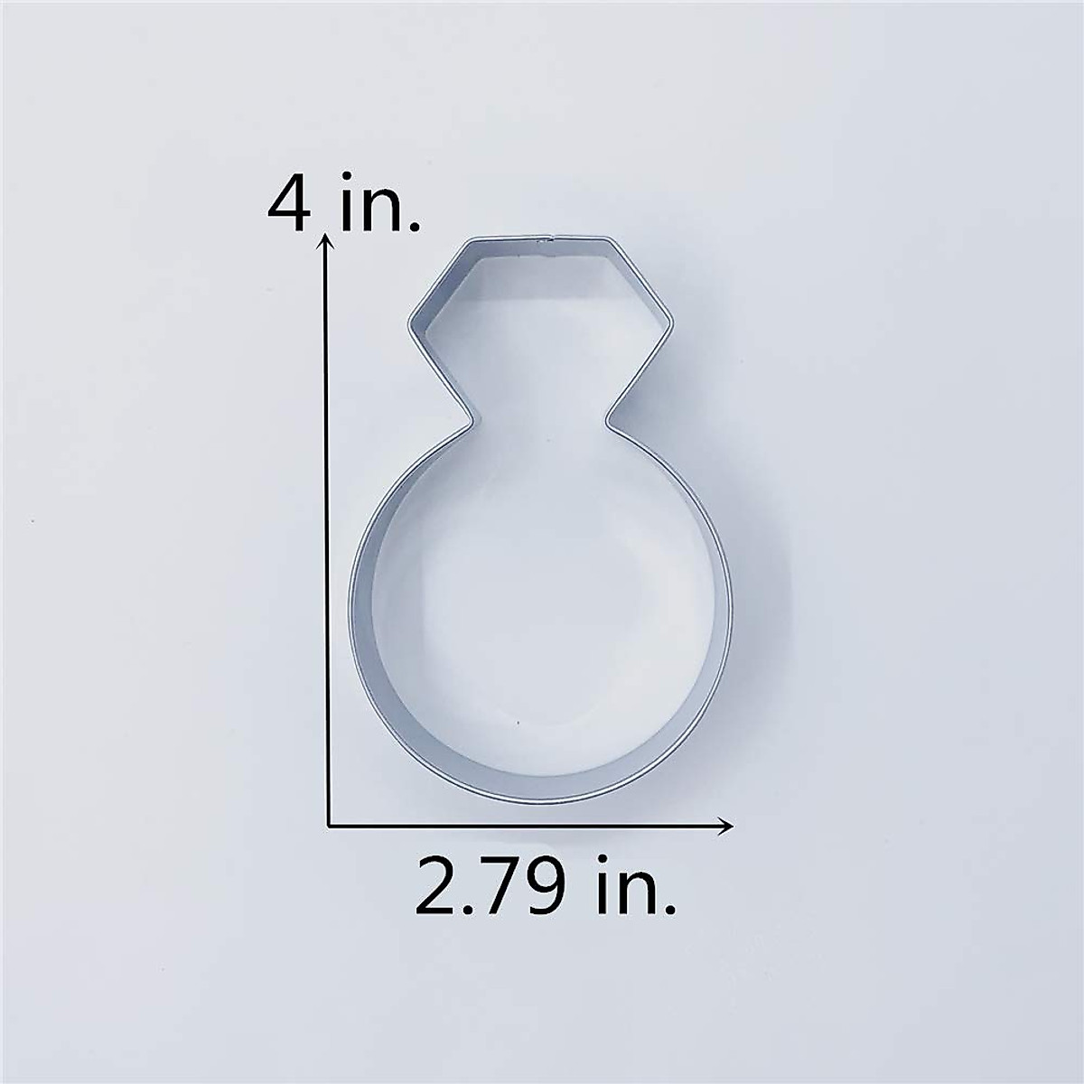 LILIAO Diamond Ring Cookie Cutter for Wedding/Engagement - 2.8 x 4 inches - Stainless Steel