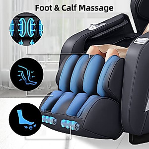 iRest A306 2023 Massage Chair, Full Body Zero Gravity Recliner with Yoga Stretching, Intelligent Voice Control, SL Track, Foot Rollers, Airbags, Heating, and Bluetooth (Black)