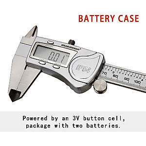 MEASUREMAN Electronic Digital Caliper Micrometer Measuring Tool Stainless Steel Vernier,IP54 Waterproof Protection Design,0-6 Inch/0-150 mm