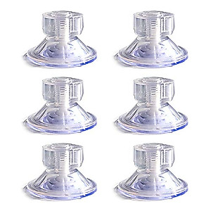 DANXQ Full Transparent Strong Screw Nut Pull Suction Cup Hand Tighten Adjustment Sucker with Press Cap Nut, 6 Piece/Pack (4.5CM-Clear)