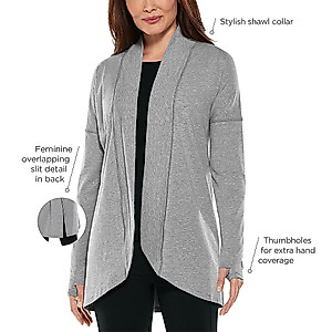 Coolibar UPF 50+ Women's LumaLeo Sun Wrap - Sun Protective (Large- Light Grey)