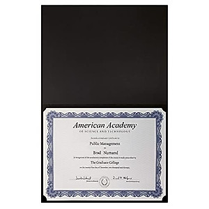 25 Pack Black Certificate Holders, Diploma Holders, Document Covers with Gold Foil Border, by Better Office Products, for Letter Size Paper, 25 Count, Black