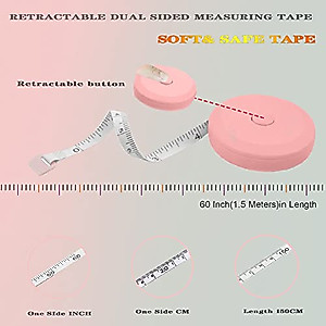 2 Pack Soft Automatic Retractable Tape Measure.60inch/150cm Body Waist,Tailor Sewing Craft, Cloth Fabric Measurement Digital Tape,Mini Collectible Pocket Kids Measuring Tape Tool(Green Pink)