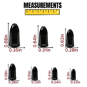 Reaction Tackle Tungsten Bullet Fishing Weights/Worm Sinkers for Bass Fishing - 1/16 Never Chip Green Pumpkin