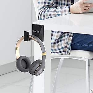 Havit PC Gaming Headphone Hanger Wall, Headset Holder Hook for Table, Earphone Mount Under Desk, Universal Adhesive Stand Compatible for Beats, Sony,Beoplay,Jabra, Bose, AKG