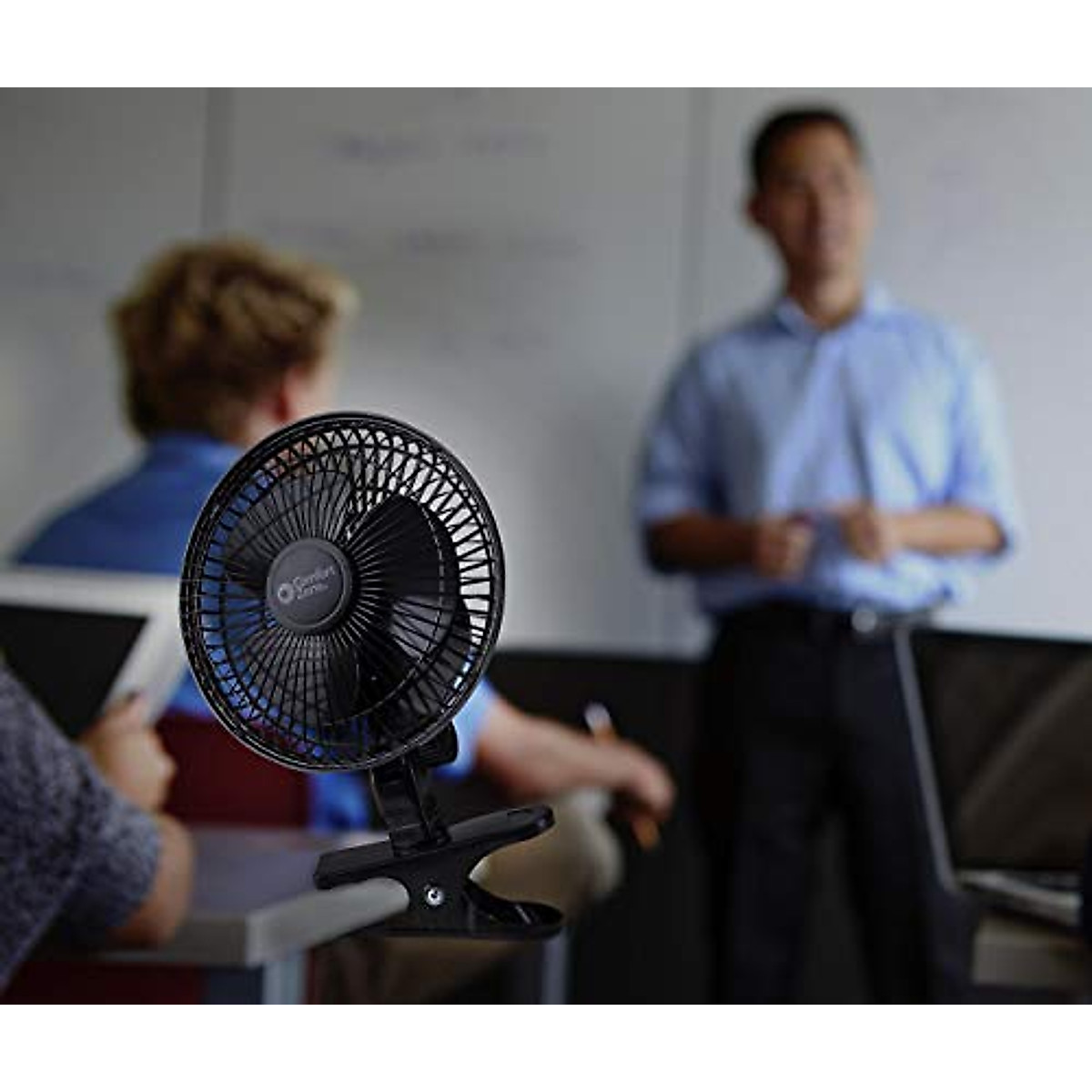 Comfort Zone 6 INCH - 2 Speed - Adjustable Tilt, Whisper Quiet Operation Clip-On-Fan with 5.5 Foot Cord and Steel Safety Grill, Black