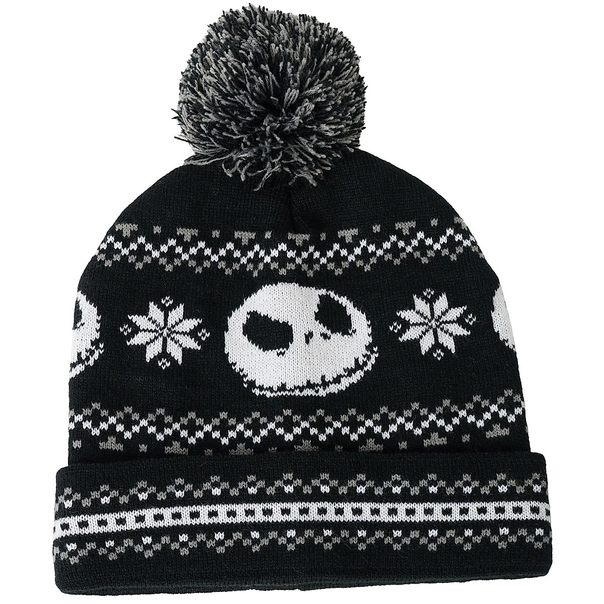 Disney Jack Skellington Womens Knit Beanie Hat and Texting Glove Set (Black)