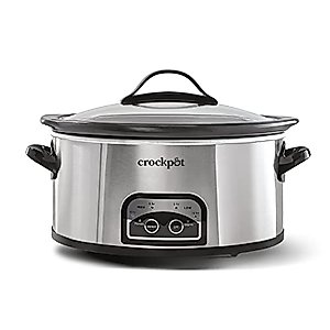 Crockpot 6 Quart Slow Cooker with Auto Warm Setting and Programmable Controls, Stainless Steel