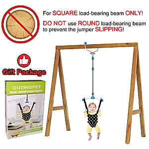 OUTINGPET Door Jumper Swing Bumper Jumper Exerciser Set with Door Clamp Adjustable Strap for Toddler Infant 6-24 Months