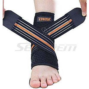 Ankle Brace Compression Support Sleeve, Adjustable Breathable Ankle Wrap Protectors Strap, Pain Relief Foot Sleeve Basketball Sport Injury Recovery Joint Pain Heel Spurs Plantar Fasciitis Sock (left)