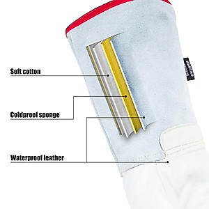BEETRO -292℉— -418℉/-180℃— -250℃ or Above Antifreeze Gloves for Dry Ice Handling Liquid Nitrogen Low Temperature Resistant Sponge Inner 16 Inch