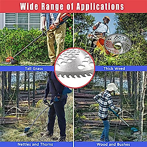 NeJesZoe 2 Pack 10" x80T Carbide Tip Brush Cutter Blades Weed Eater Blades Grass Cutter Trimmer Head Compatible for Husqvarna, Stihl Trimmer, Lawnmower (2Blades&2Pack Different Blade Adapter Kits)