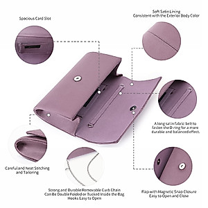 Ava&Lina Clutch Purse for Women Evening Handbags Formal Clutch Party Purse Large Envelope Faux Suede Clutch Purple