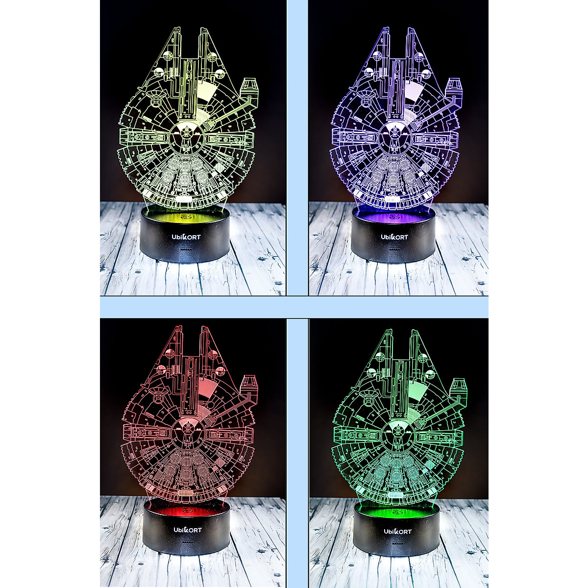 UbiKORT Star Wars Lamp Millennium Falcon 3D Lamp Star Wars Gifts for Men or Kids Birthday Star Wars Decor Room Fans [Upgrade Version]