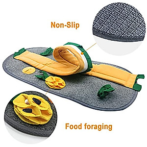 Guinea Pig Foraging Mat Rabbit Sniffing Pad Bed Treat Dispenser Small Animal Funny Interactive Nosework Feeding Blanket for Bunny Hamster Mice Ferret Chinchilla