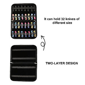 Knife Case,Knife Display Case,Knife Storage,32 Slots Folding Knife Holder Organizer,Butterfly Pocket Knife Carrier,Knives Collection Protector For Survival Tactical Outdoor EDC Mini Knife (Black)