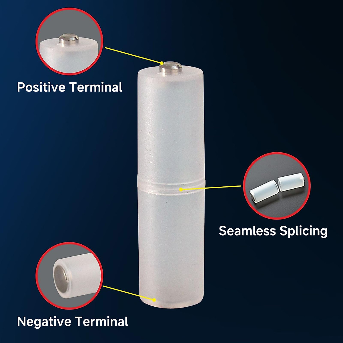 OLIREXD Transparent AAA to AA Battery Adapter Switcher, Battery Converter Cover Holder, Cell Phone Battery Case Adapter Box (8 of Pack)